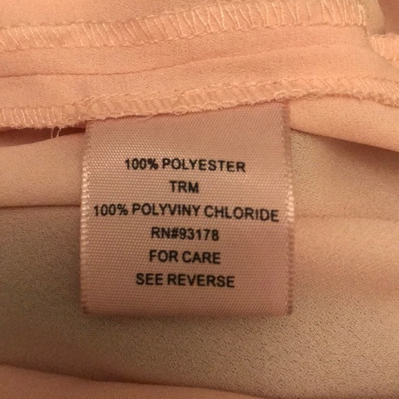 Philosophy | Tops | Philosophy Blush Pink Sheer Blouse Wwhite Piping ...